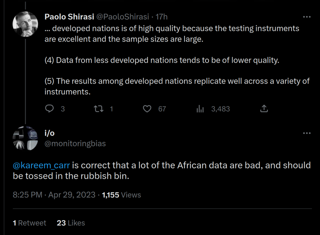 African IQ’s: reality vs. Kareem Carr – Clear Language, Clear Mind